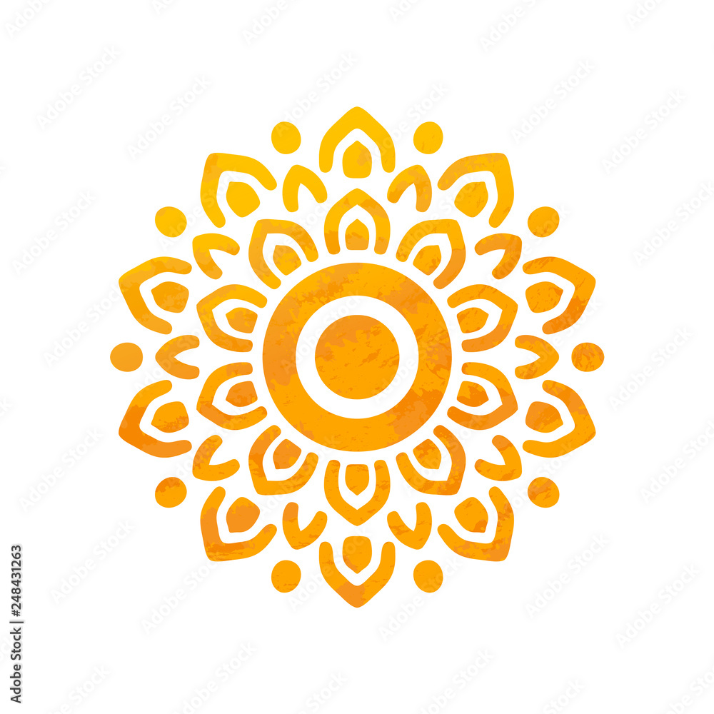 Beautiful Sun With Structure. Hand Drawn. Ornamental Mandala. Stock ...