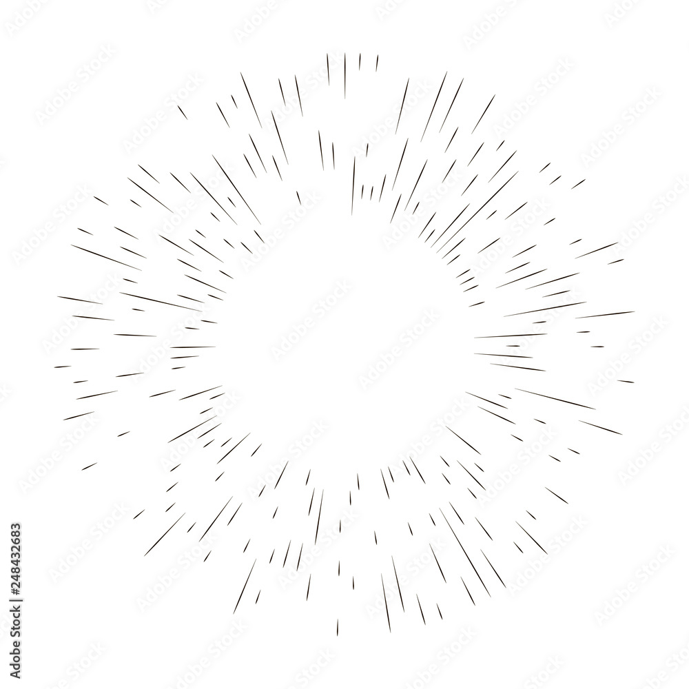 Retro bursting rays design elements. Set of radial lines emblem. Design ...