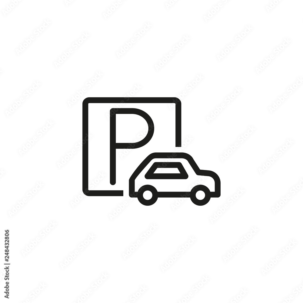 Car parking line icon Stock Vector | Adobe Stock