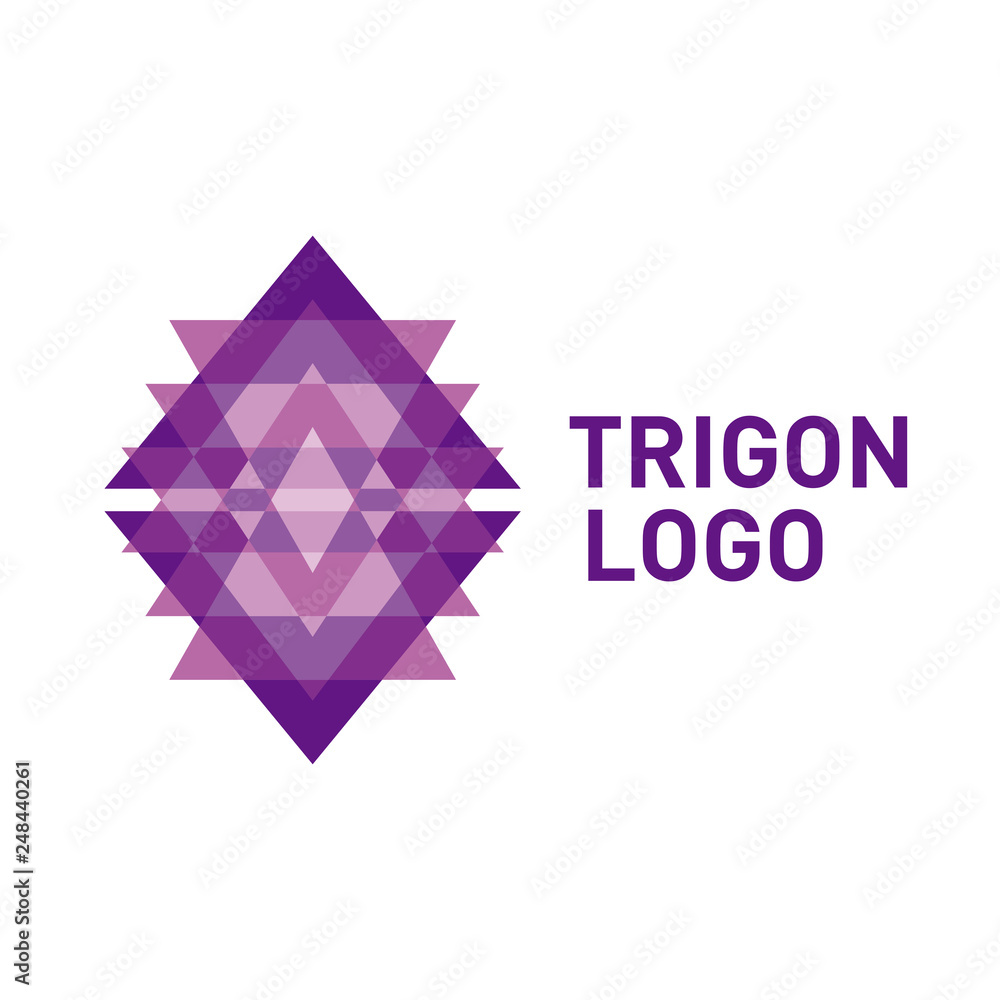 Triangle logo icon. Triangle shape abstract intersection logo. Vector ...