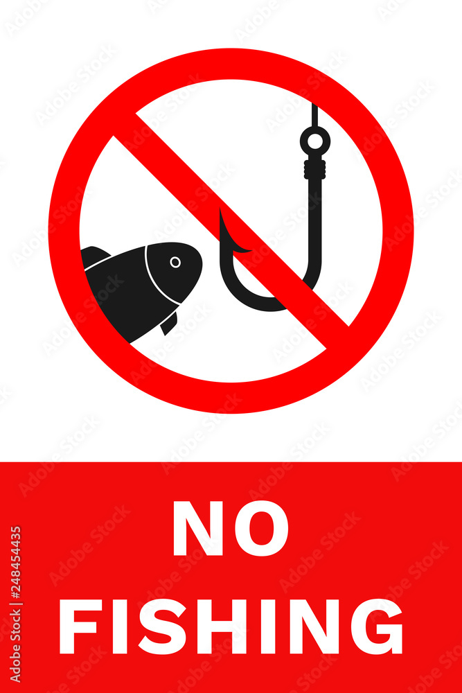 No Fishing Sign Vector