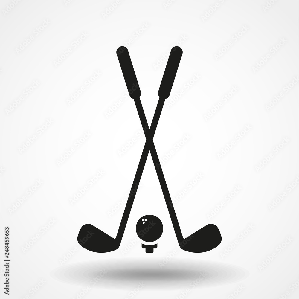 Golf club icon in trendy flat style isolated on white background ...