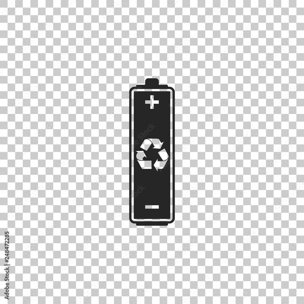 Battery with recycling symbol icon isolated on transparent background ...