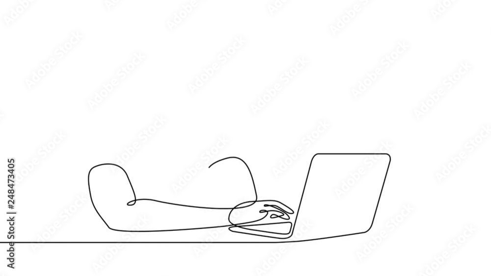 Self drawing simple animation of single continuous one line drawing ...