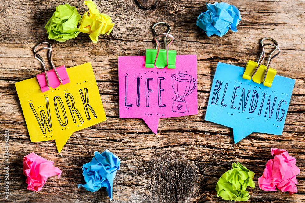 Note Post-it : work life blending Stock Photo | Adobe Stock
