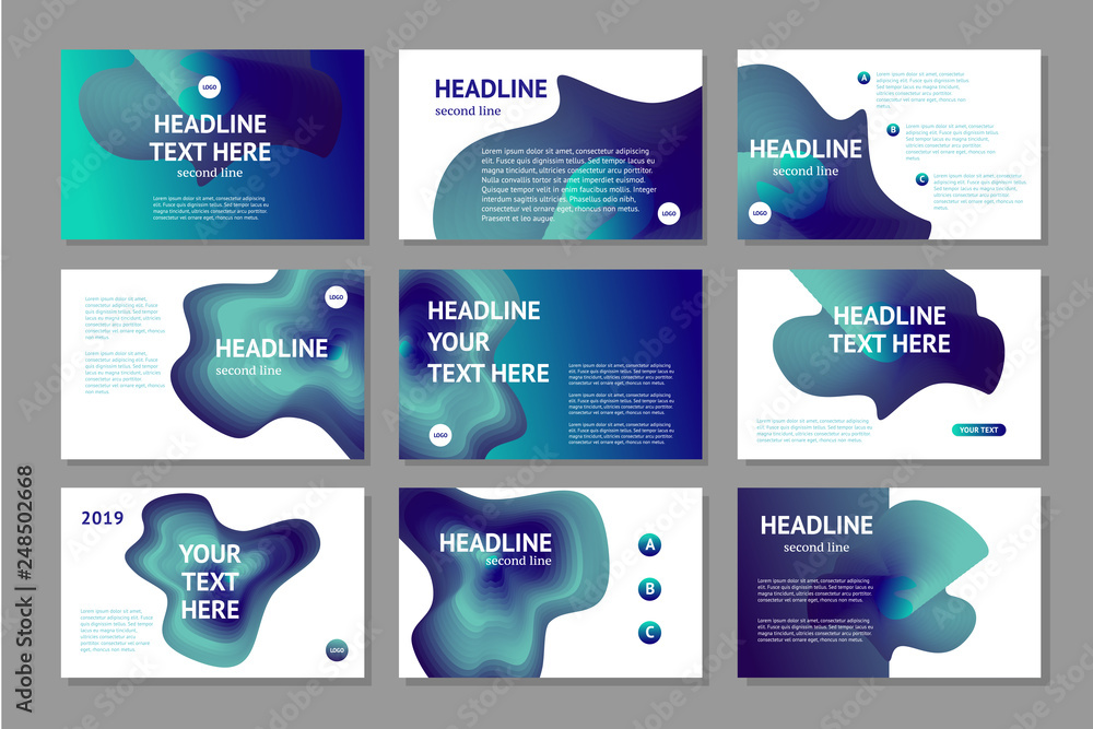Presentation pages collection. Abstract business cover set. Landing ...
