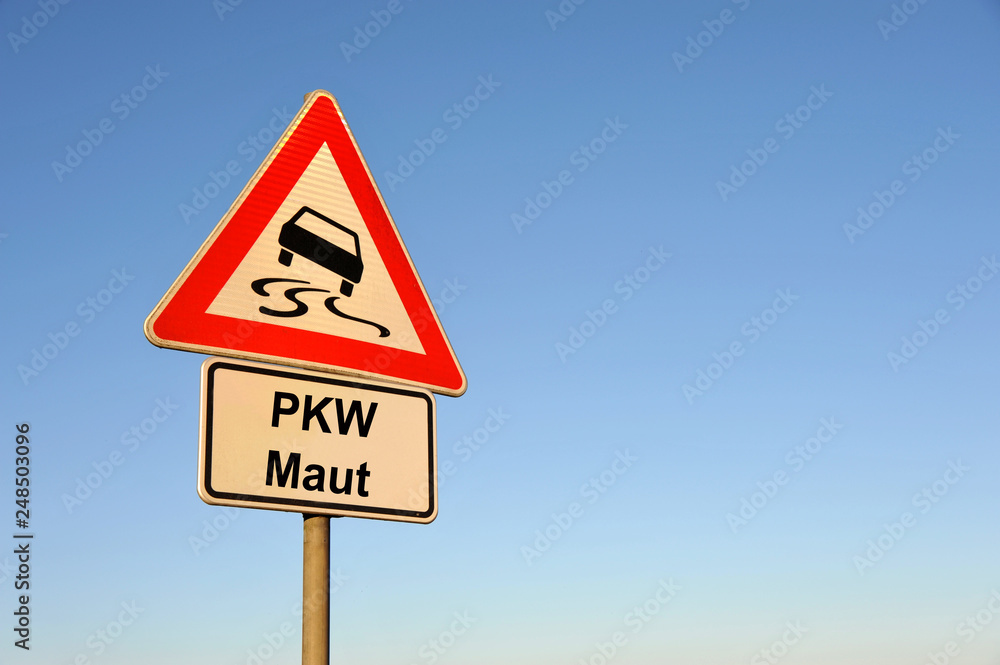 Maut, Vignette, Schild, symbolisch, Autobahnen, Mautpflicht, PKW Maut ...