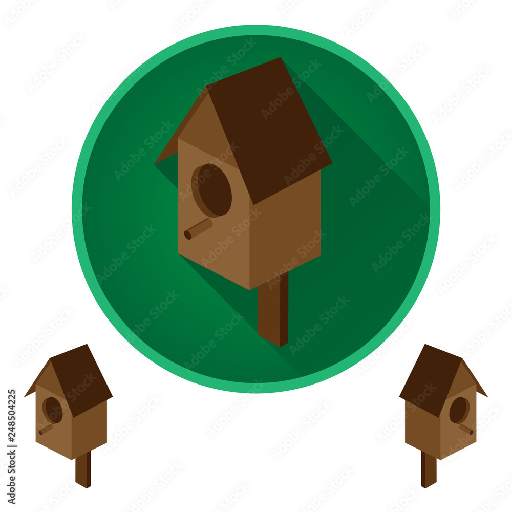 Birdhouse icon on white background. House for the birds. Caring for ...