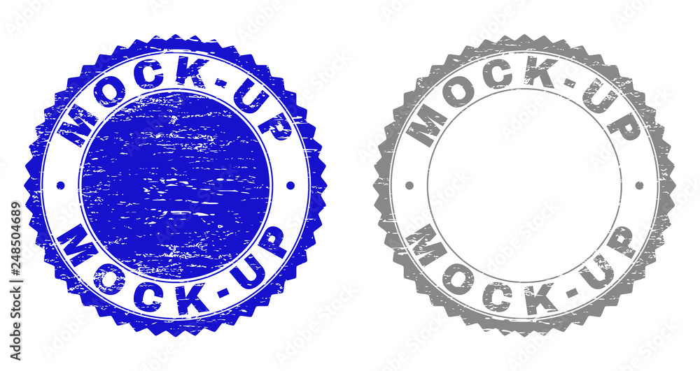Grunge MOCK-UP stamp seals isolated on a white background. Rosette ...