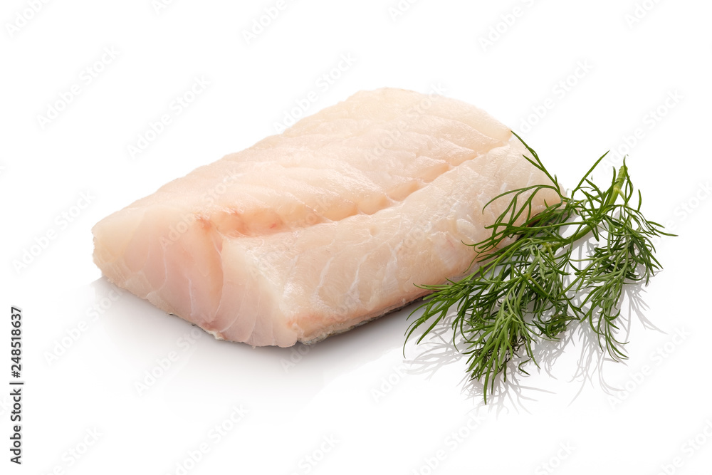 Skrei Kabeljau Fisch roh mit Dill Stock Photo | Adobe Stock