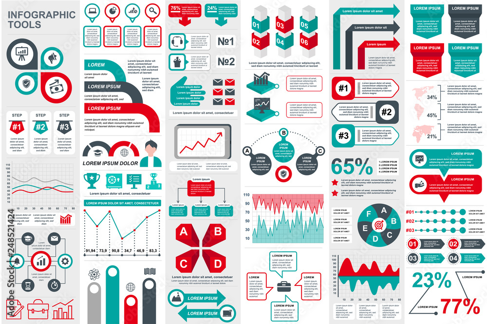Infographic elements data visualization vector design template. Can be ...