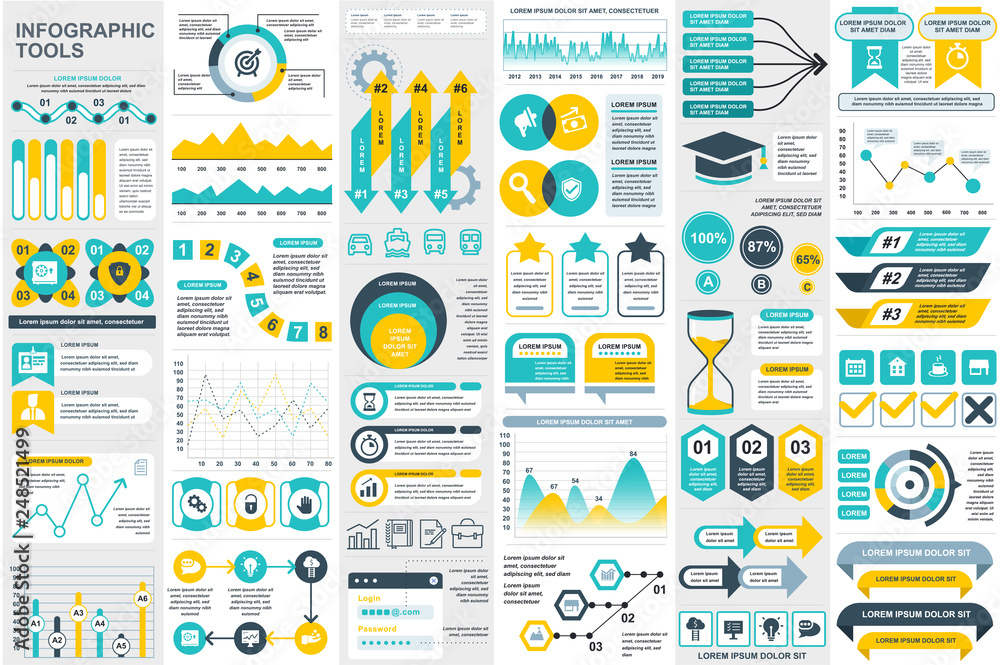 Infographic elements data visualization vector design template. Can be ...