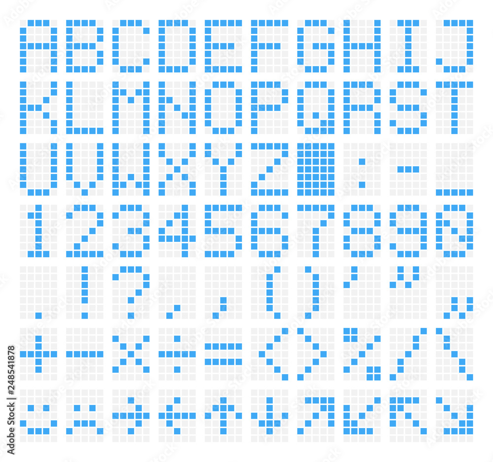 LED Dot Matrix Panel. Letters, numbers, punctuation marks, arithmetic ...