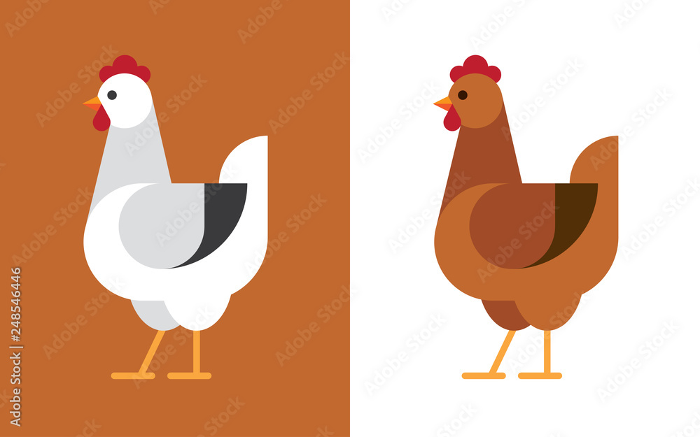 Hen flat icon. Stock Vector | Adobe Stock