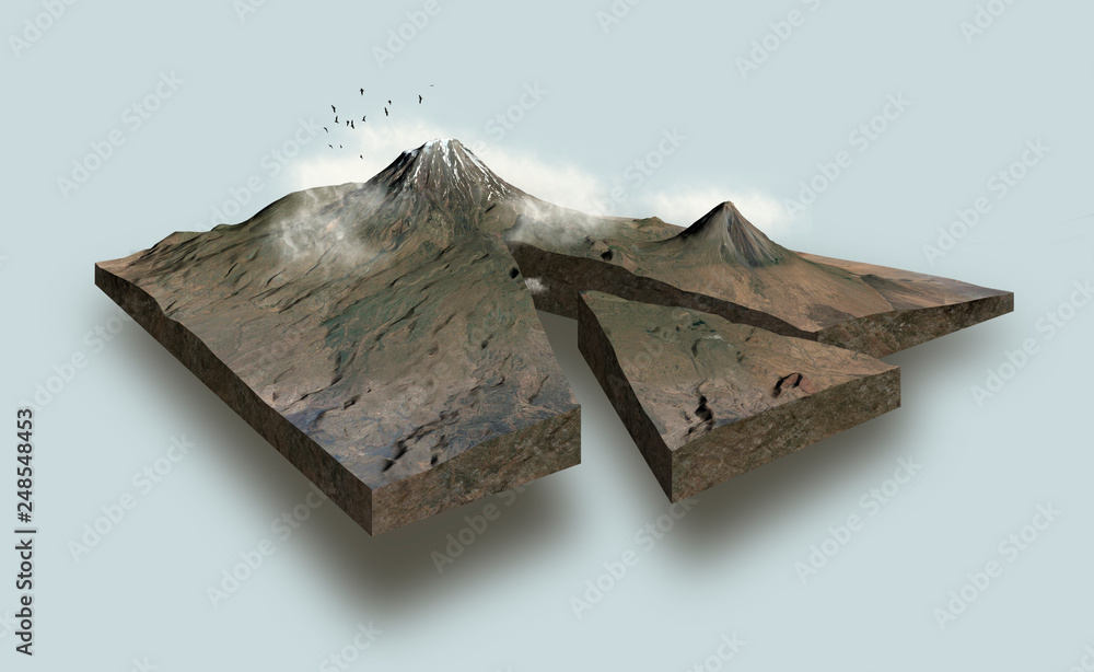 isometric cross section view of mountain ararat Stock Illustration ...