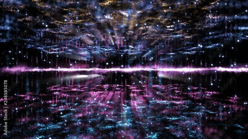 4K Abstract motion background animation shining particles stars sparks ...