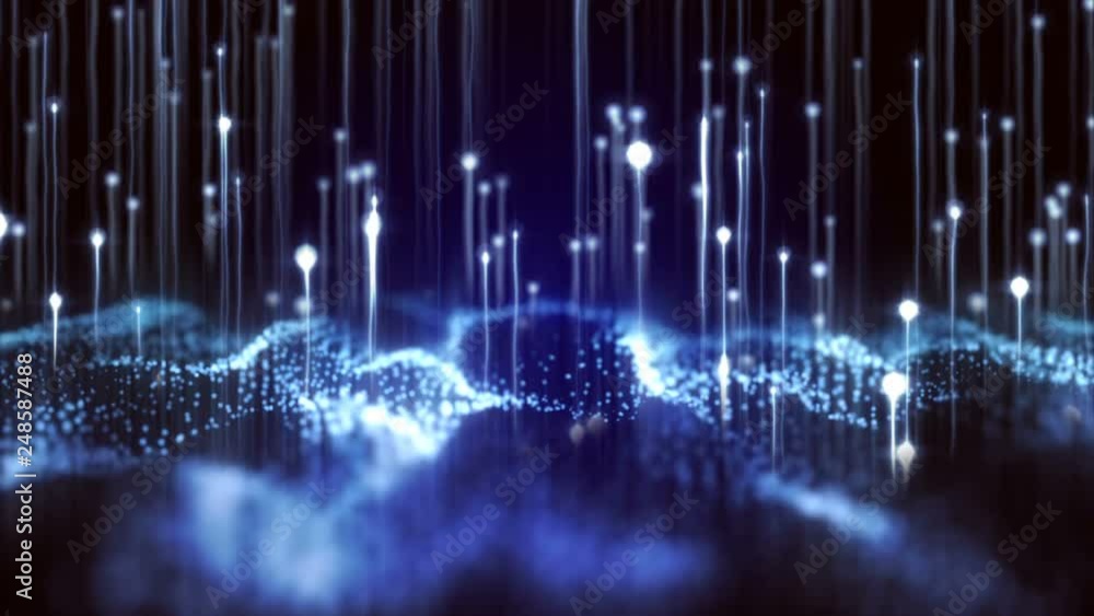 4K Abstract motion background animation shining particles stars sparks ...