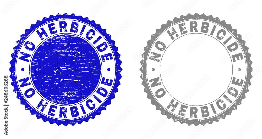Vettoriale Stock Grunge NO HERBICIDE stamps isolated on a white ...