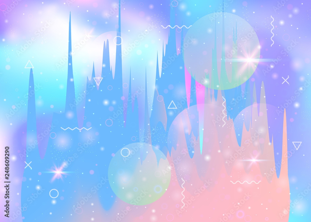 Abstract landscape with holographic cosmos and future universe ...