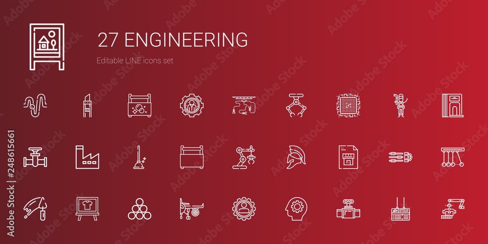 engineering icons set Stock Vector | Adobe Stock