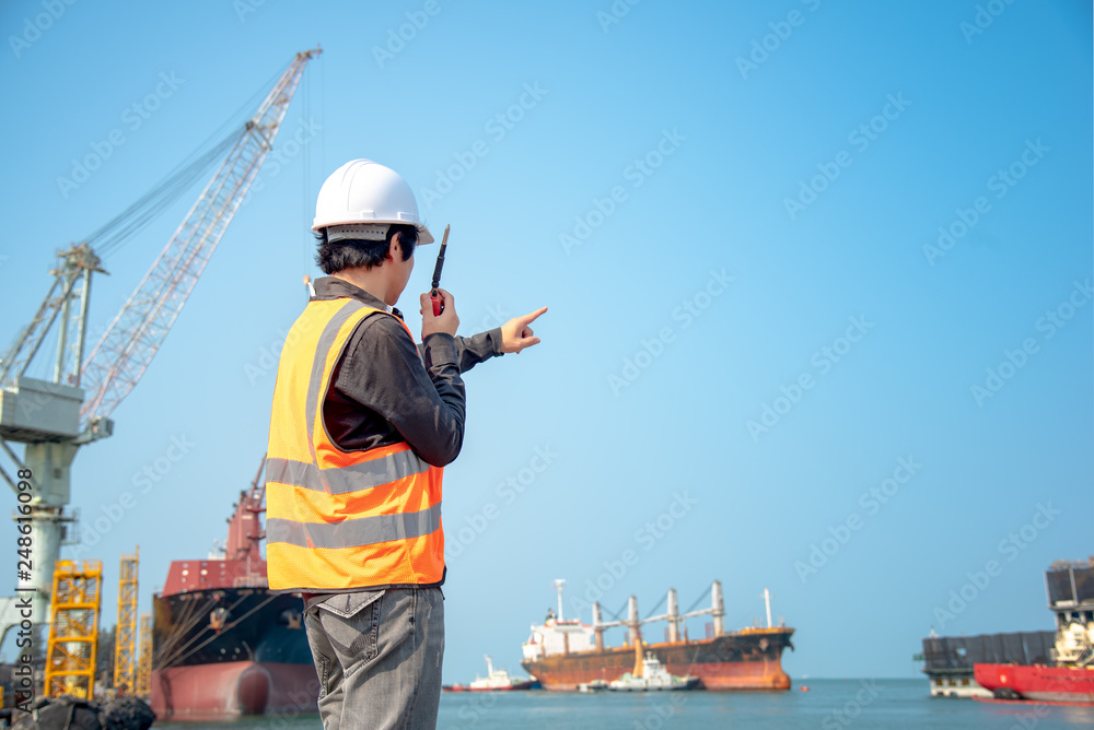 harbor master port control in command the ship to takes berthing to ...