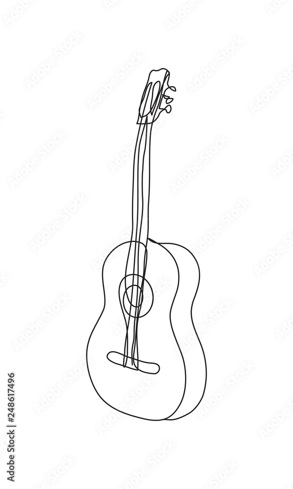 Guitar line continuous drawing Stock Illustration | Adobe Stock