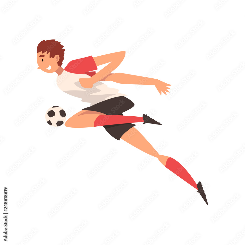 Soccer Player Kicking Vector
