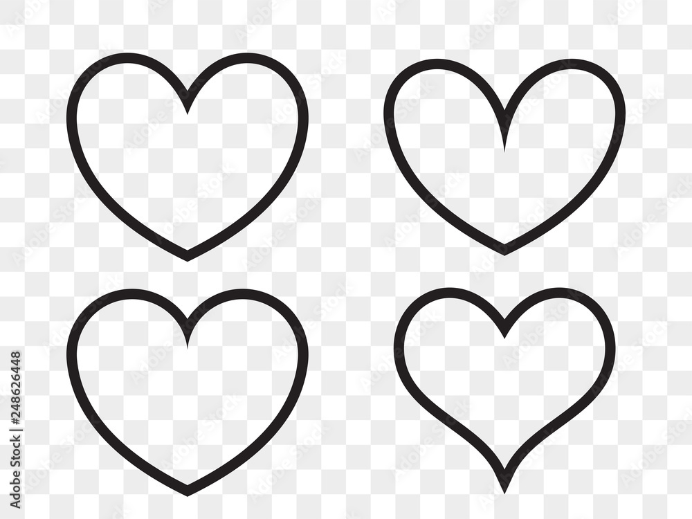 Heart linear vector icon. Valentine love and wedding thin line heart ...