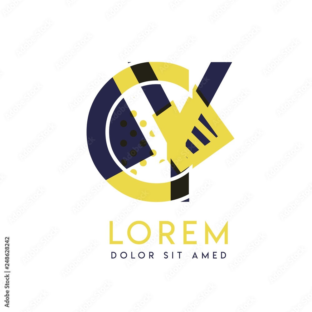 YC simple logo design with yellow and purple color that can be used for ...