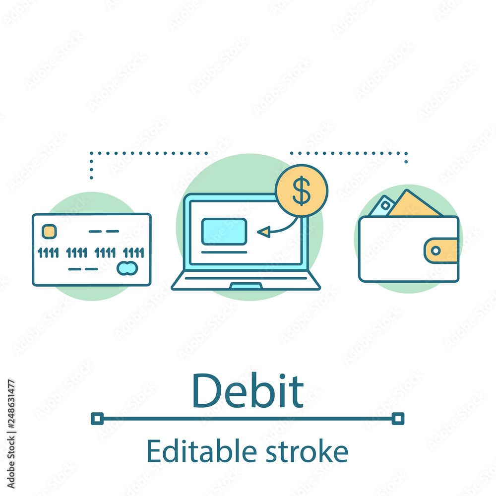Debit concept icon Stock Vector | Adobe Stock