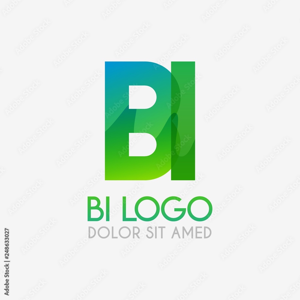The BI logo with striking colors and gradations, modern and simple for ...