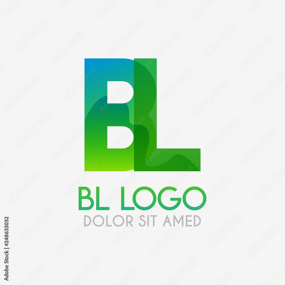 The BL logo with striking colors and gradations, modern and simple for ...