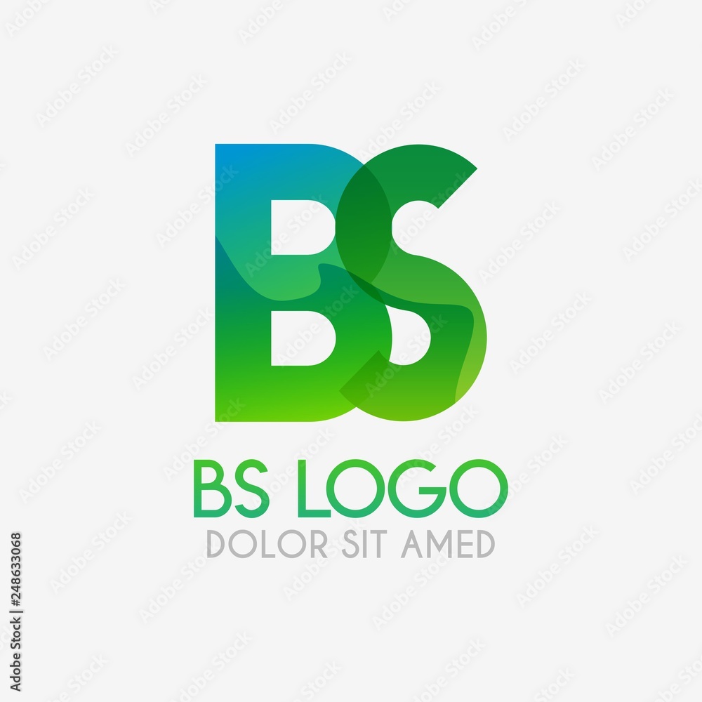The BS logo with striking colors and gradations, modern and simple for ...