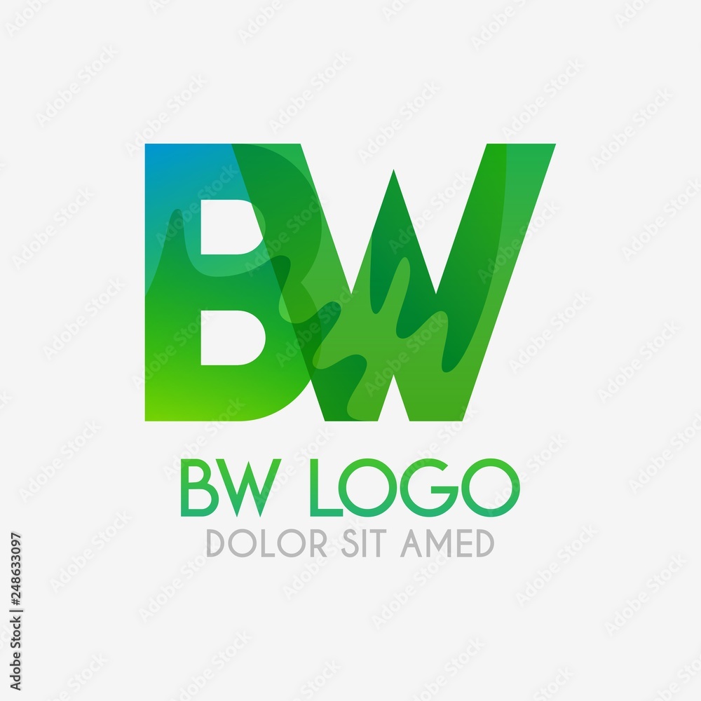 The BW logo with striking colors and gradations, modern and simple for ...