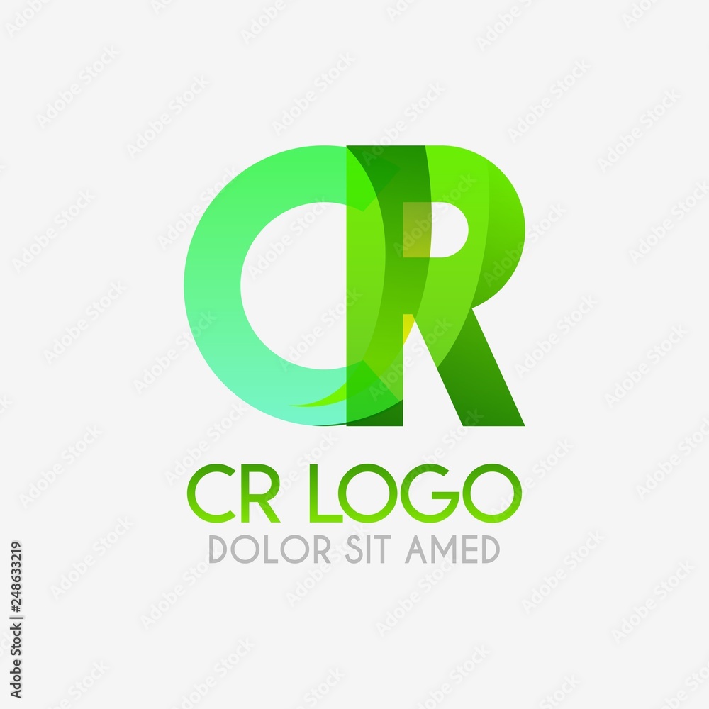 The CR logo with striking colors and gradations, modern and simple for ...