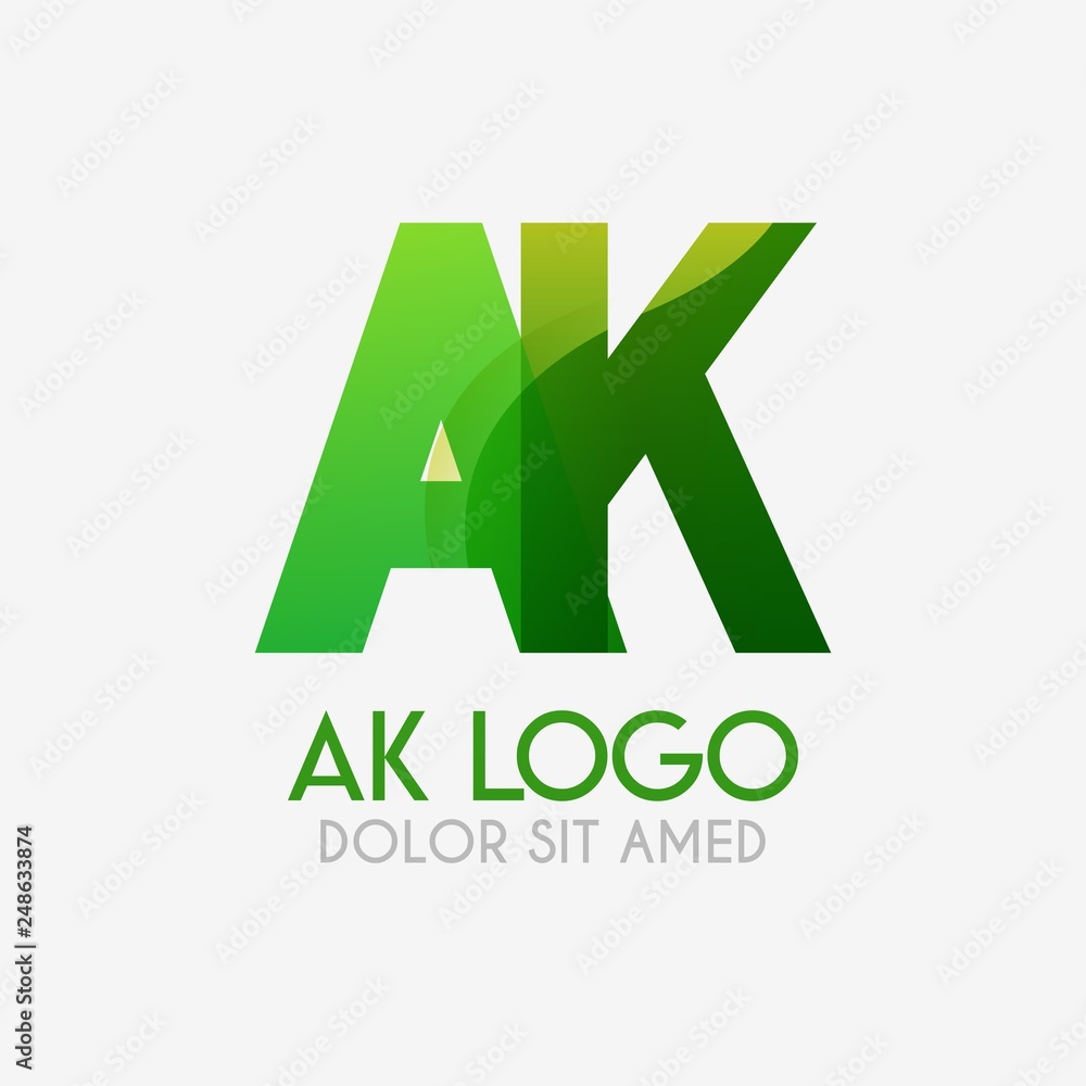The AK logo with striking colors and gradations, modern and simple for ...