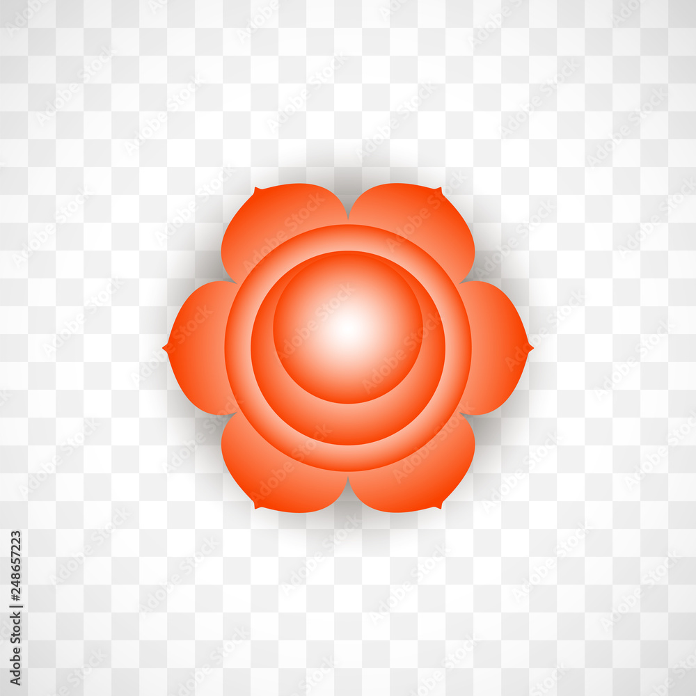 Sacral chakra Svadhisthana in Orange color isolated on transparent ...