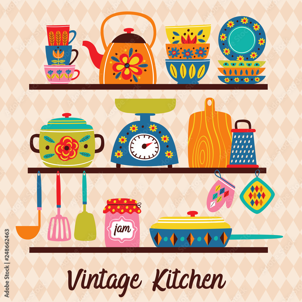Vintage Clip Art Kitchen