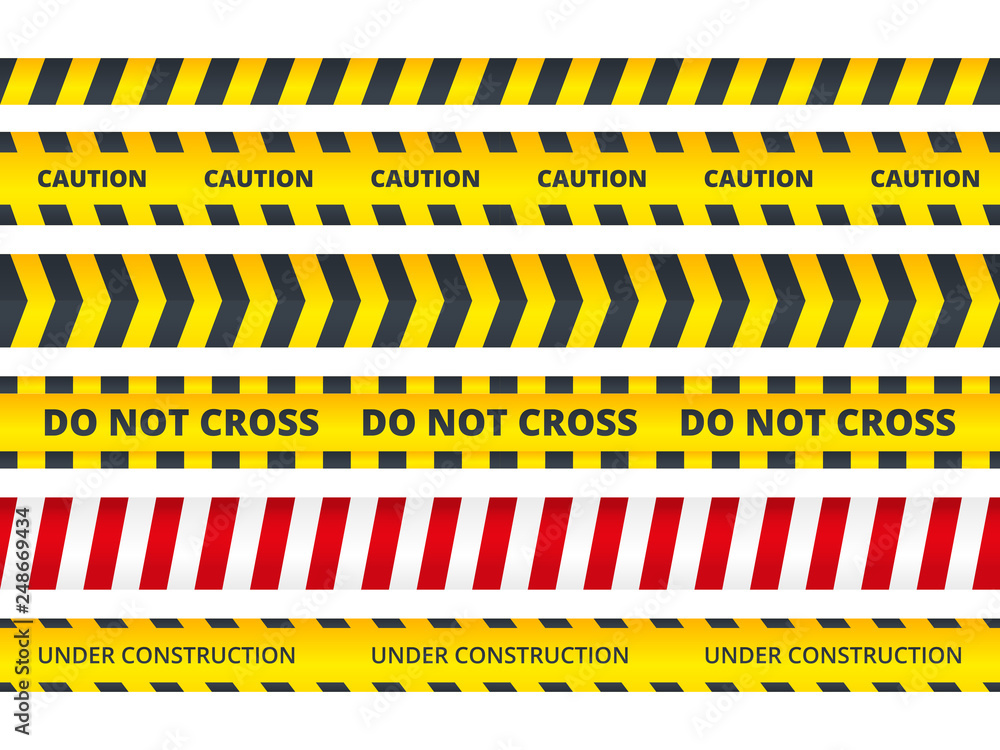 Seamless security stripe. Safety danger signs do not enter danger ...