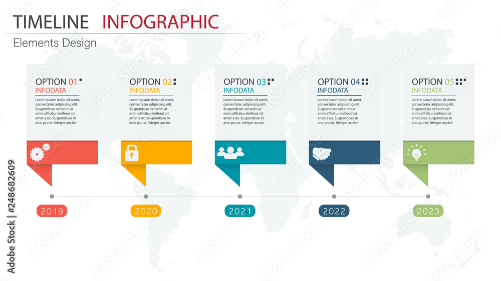 Vector abstract element timeline infographics 5 step. Design for ...