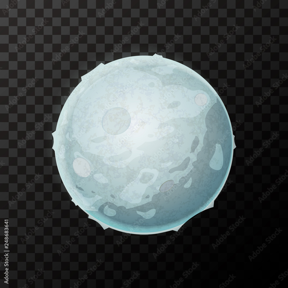 Realistic Moon with texture, colorful earth satellite on transparent ...