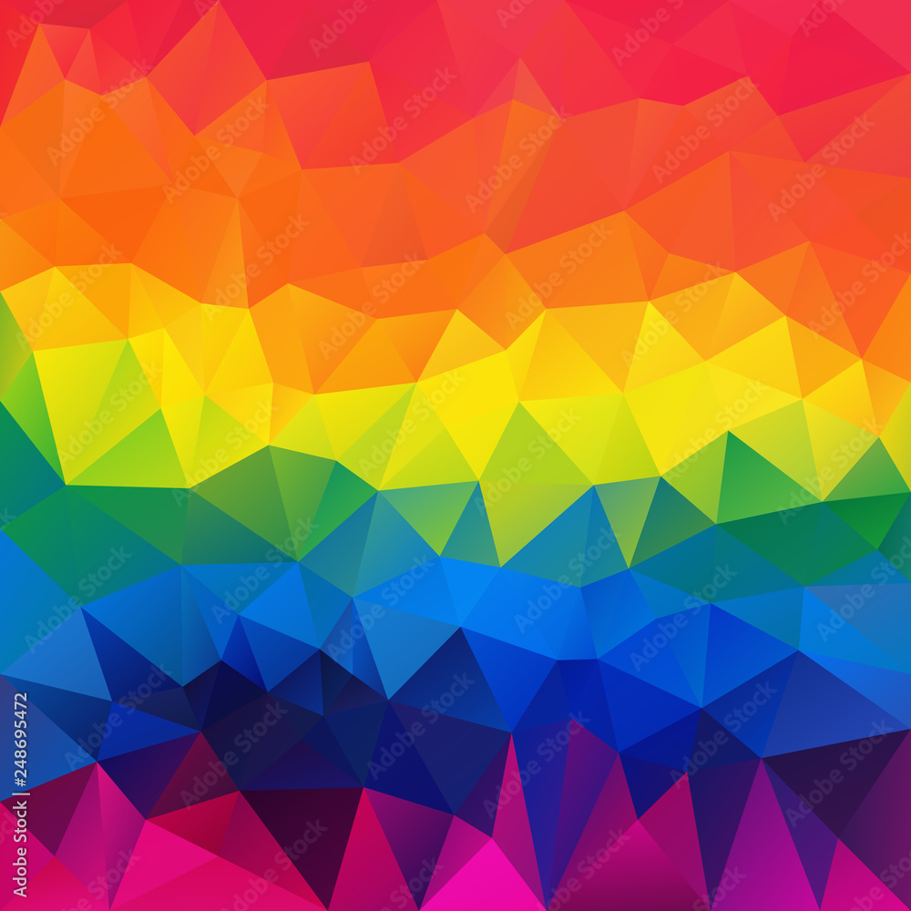 vector abstract irregular polygon square background - triangle low poly pattern - neon full ...