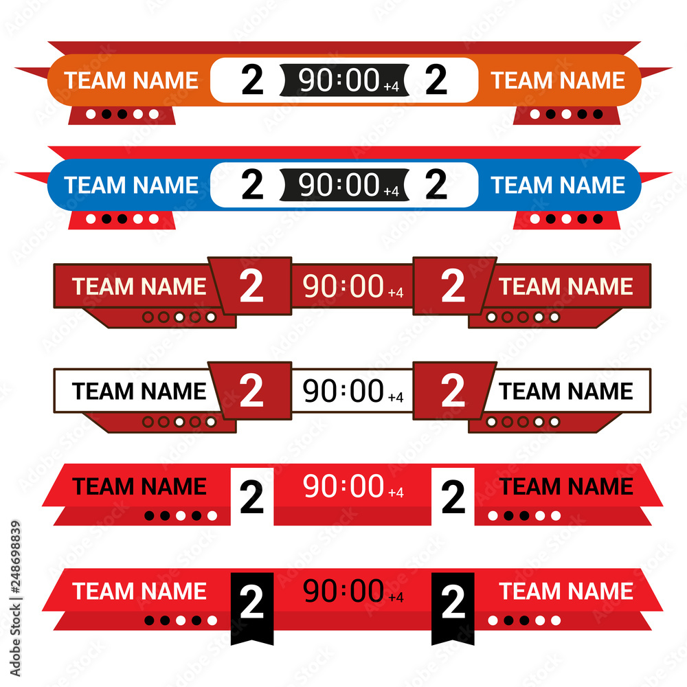Sport scoreboard with time and result display. Vector template for your ...
