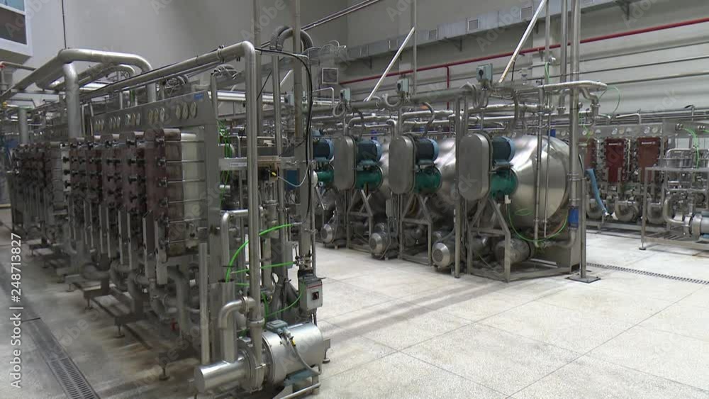 Industrial workshop for the production of starch. Processing of ...