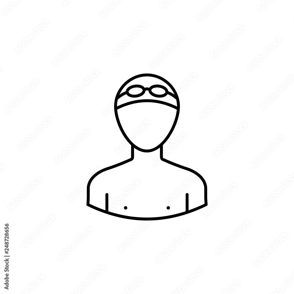 avatar swimmer outline icon. Signs and symbols can be used for web logo ...