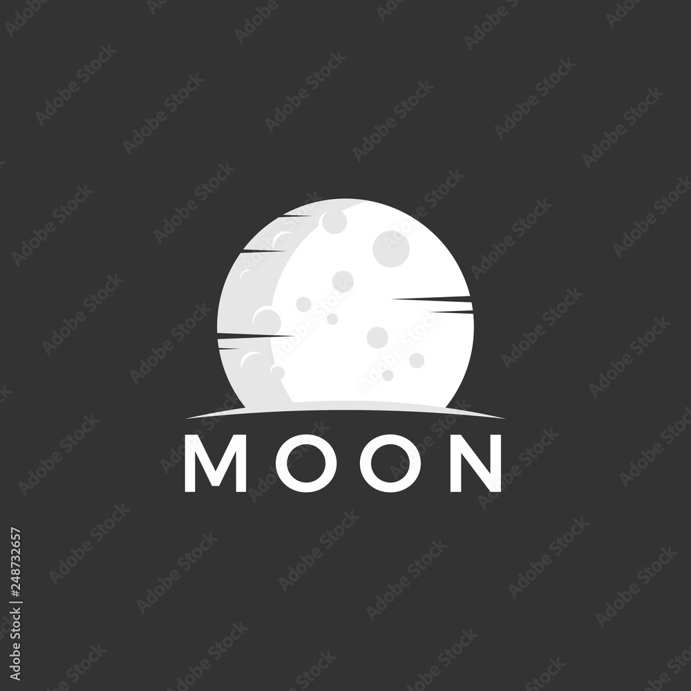 Minimalist Moon Logo Vector Stock Vector | Adobe Stock