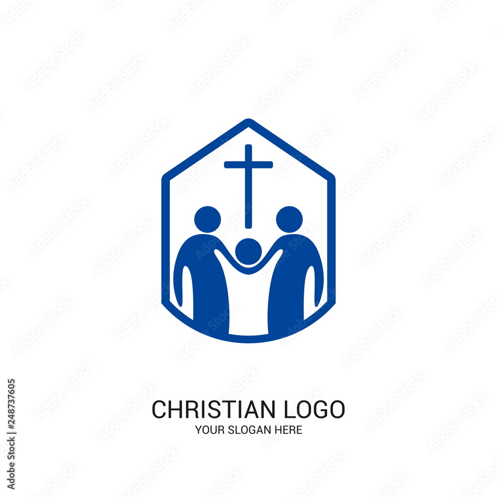 Christian church logo. Bible symbols. Community of believers in Jesus ...
