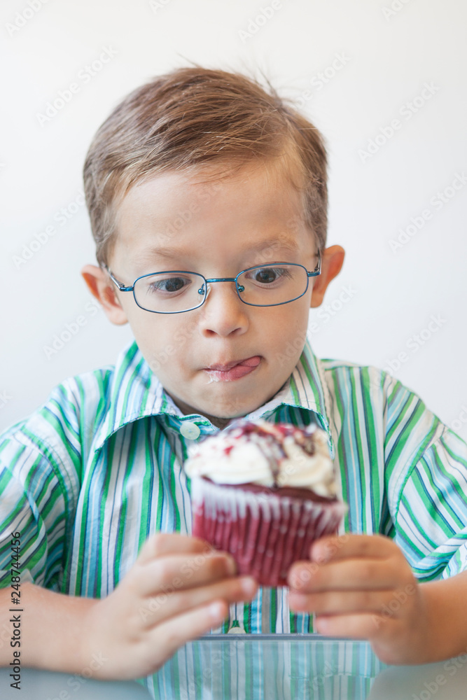 Kid Eating Cupcake