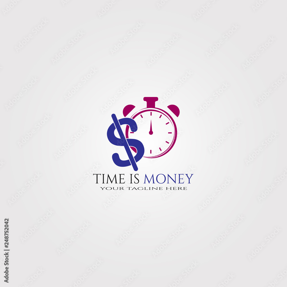 flat vector icon or logo time is money Stock Vector | Adobe Stock