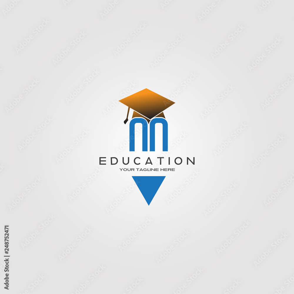 Education Logo template, vector logo for international school identity ...